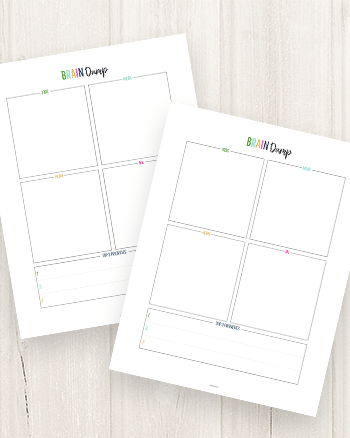 Free Brain Dump Template/Worksheet | Lemons & Lattes