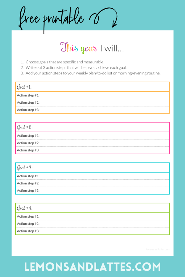 Free Printable Goal Setting Worksheets