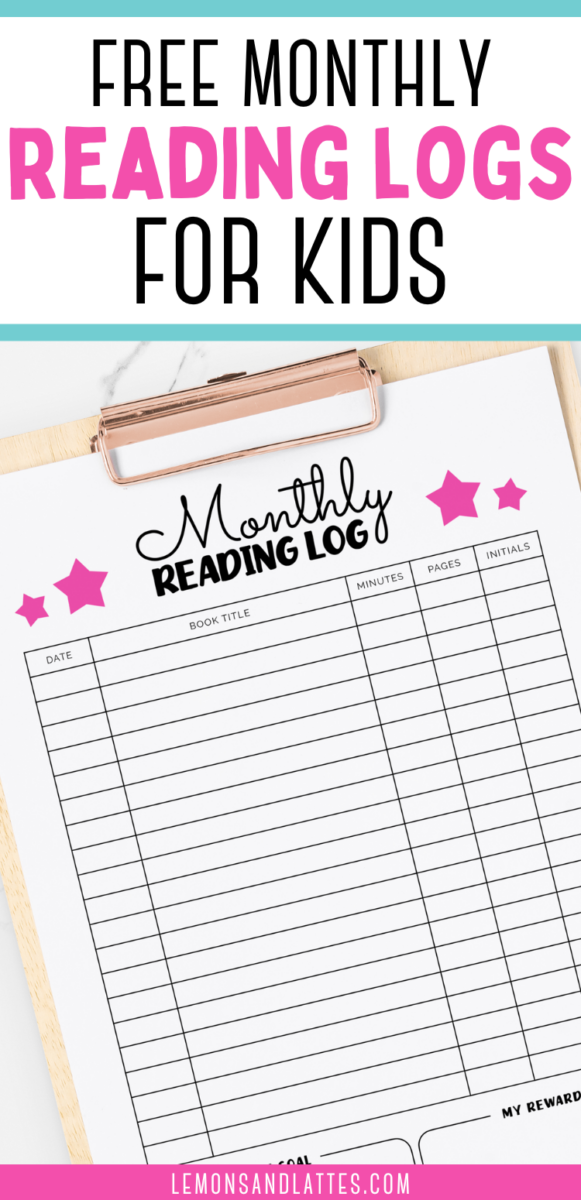 free-monthly-reading-logs-kids-pin3 - Lemons and Lattes