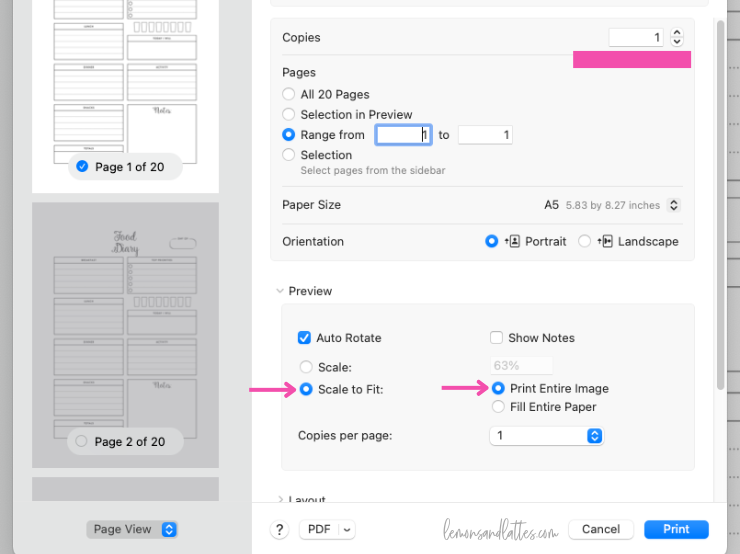 How to resize pdf4 Lemons Lattes