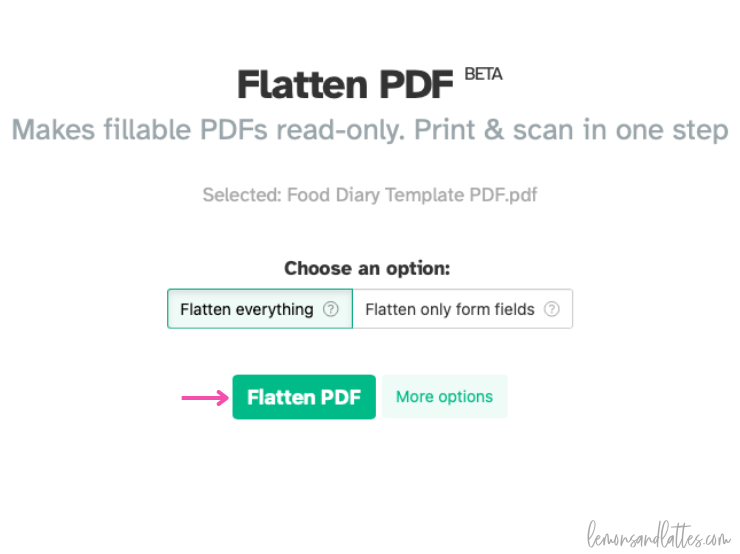 How to size a pdf printable planner2 Lemons Lattes