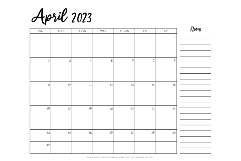 72 Simple and Cute April Calendar Printables