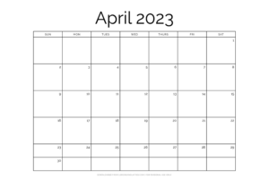 72 Simple and Cute April Calendar Printables