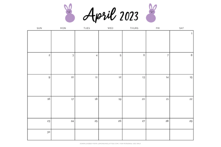72 Simple and Cute April Calendar Printables