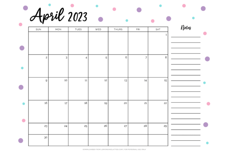 72 Simple and Cute April Calendar Printables