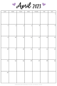 72 Simple and Cute April Calendar Printables