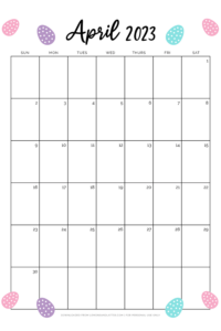 72 Simple and Cute April Calendar Printables