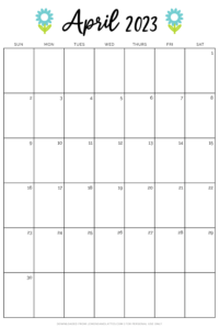 72 Simple and Cute April Calendar Printables
