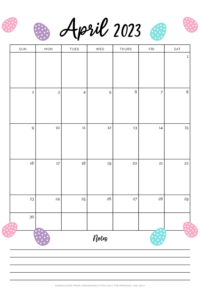 72 Simple and Cute April Calendar Printables