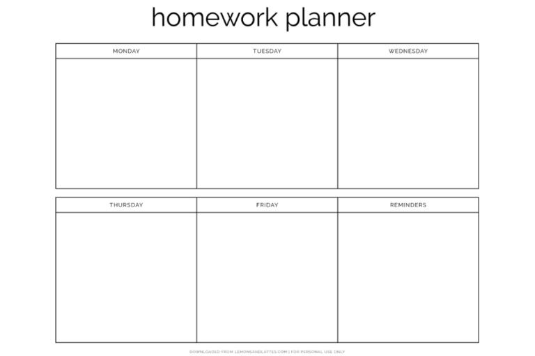 Printable Homework Planners to Help Students Get Organized