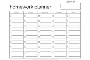 Printable Homework Planners to Help Students Get Organized