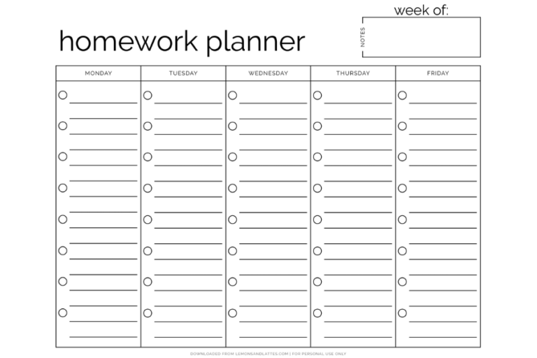 Printable Homework Planners to Help Students Get Organized