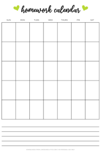 Printable Homework Planners to Help Students Get Organized