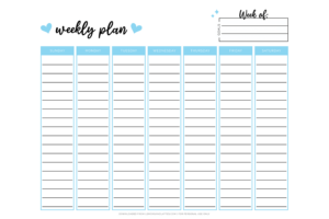 Girly and Cute Weekly Planner Printables