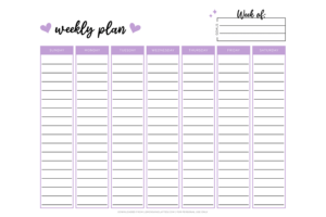 Girly and Cute Weekly Planner Printables