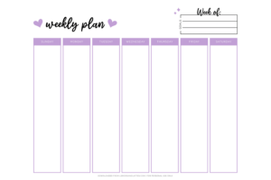 Girly and Cute Weekly Planner Printables