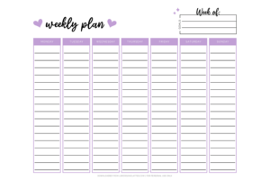 Girly and Cute Weekly Planner Printables