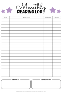 Cute Monthly Reading Logs (Free Printables)