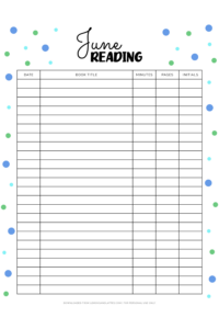 Cute Monthly Reading Logs (Free Printables)