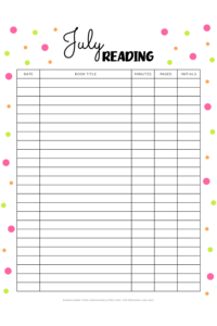 Cute Monthly Reading Logs (Free Printables)
