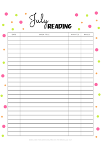 Cute Monthly Reading Logs (Free Printables)