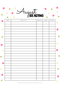 Cute Monthly Reading Logs (Free Printables)