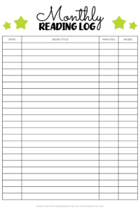 Cute Monthly Reading Logs (Free Printables)