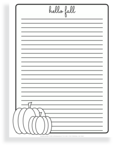 Printable Fall Writing Paper