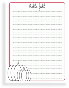 Printable Fall Writing Paper