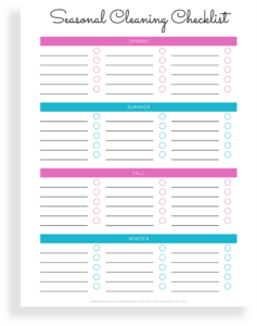 Blank Printable House Cleaning Checklists