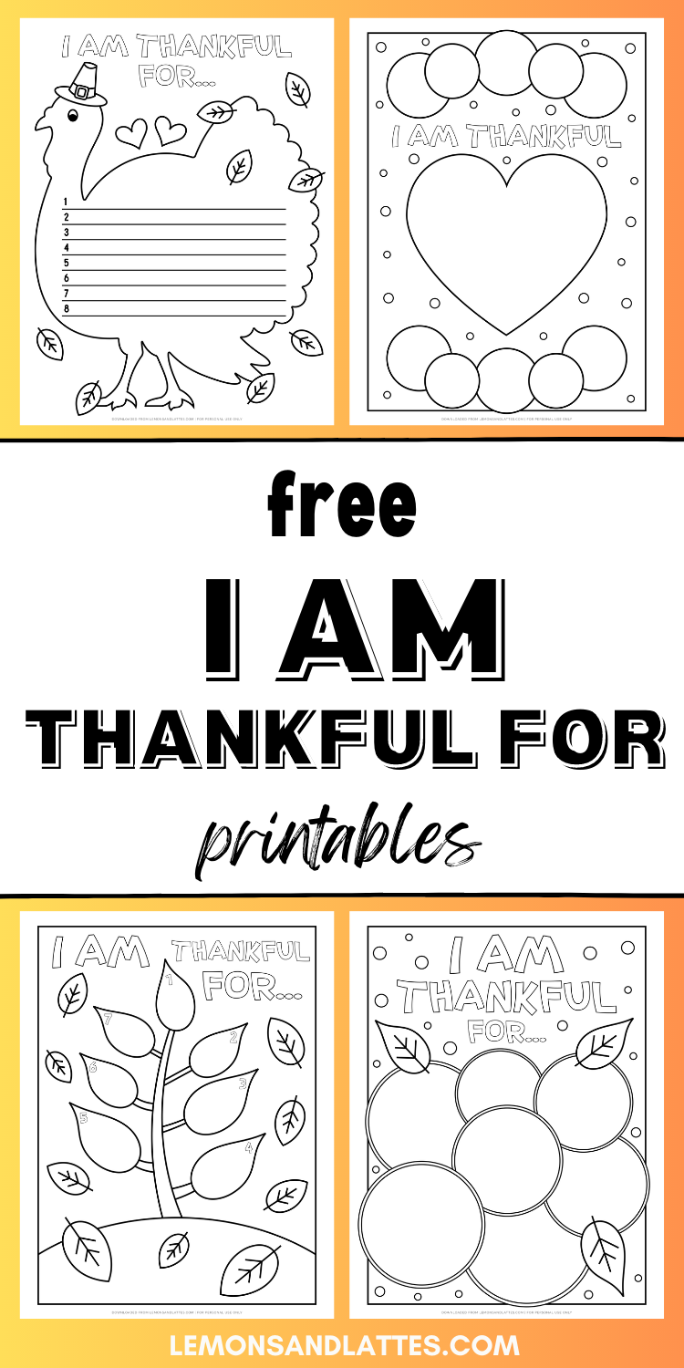 I Am Thankful Printable Sheet