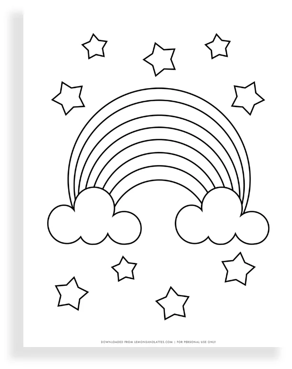 Colorable Rainbows: 100 Free Printable Rainbow Coloring Pages