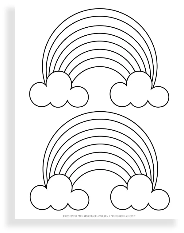 Colorable Rainbows: 100 Free Printable Rainbow Coloring Pages