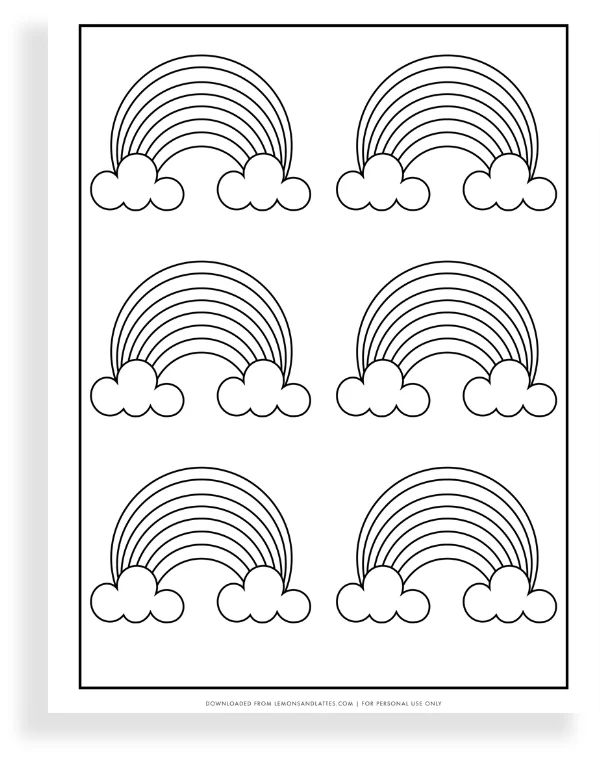 Colorable Rainbows: 100 Free Printable Rainbow Coloring Pages