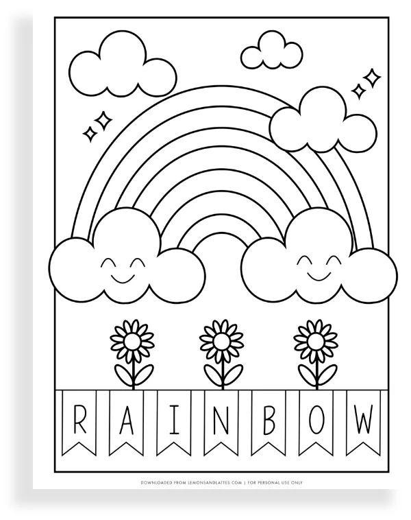 Colorable Rainbows: 100 Free Printable Rainbow Coloring Pages
