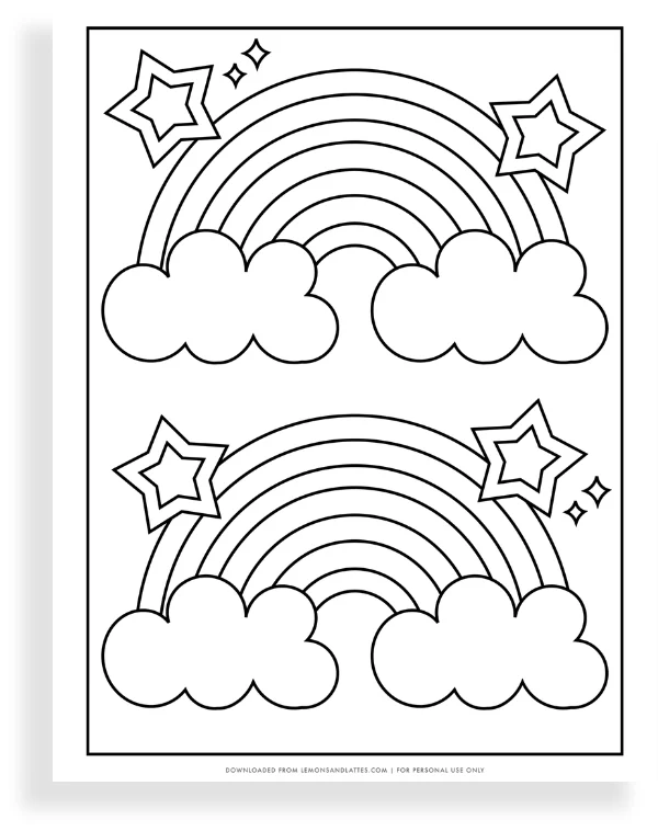 Colorable Rainbows: 100 Free Printable Rainbow Coloring Pages