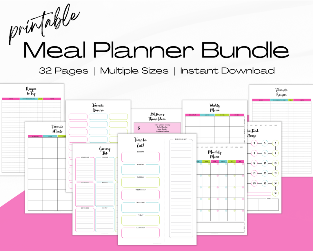printable-meal-planner-bundle1 - Lemons and Lattes