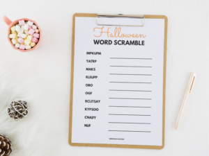 Fall Word Scramble Printables