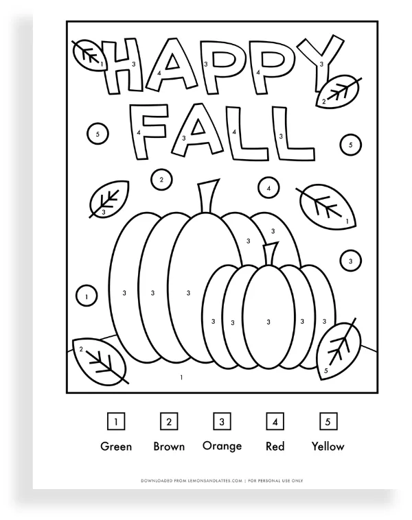 Color By Number Printables Fall Vrogue co