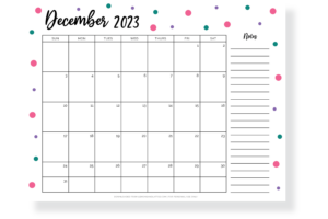 52 Simple and Cute December Calendar Printables 2023