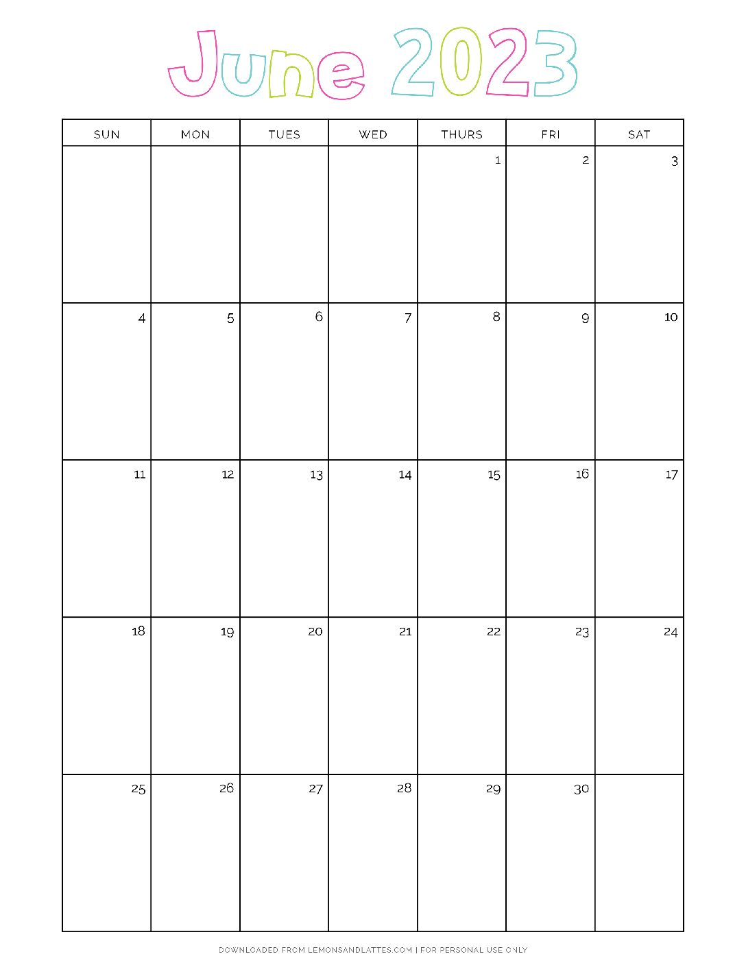 printable-june-calendar-2023-42 - Lemons and Lattes