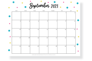 52 Simple and Cute September Calendar Printables 2023
