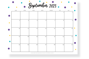 52 Simple and Cute September Calendar Printables 2023