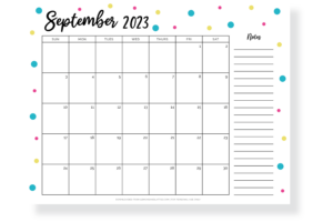 52 Simple and Cute September Calendar Printables 2023