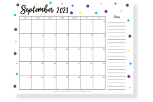 52 Simple and Cute September Calendar Printables 2023