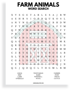 Animal Word Search Activities With Answers