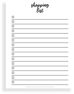 Printable Shopping Lists for Grocery Trips and More