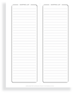 Printable Shopping Lists for Grocery Trips and More