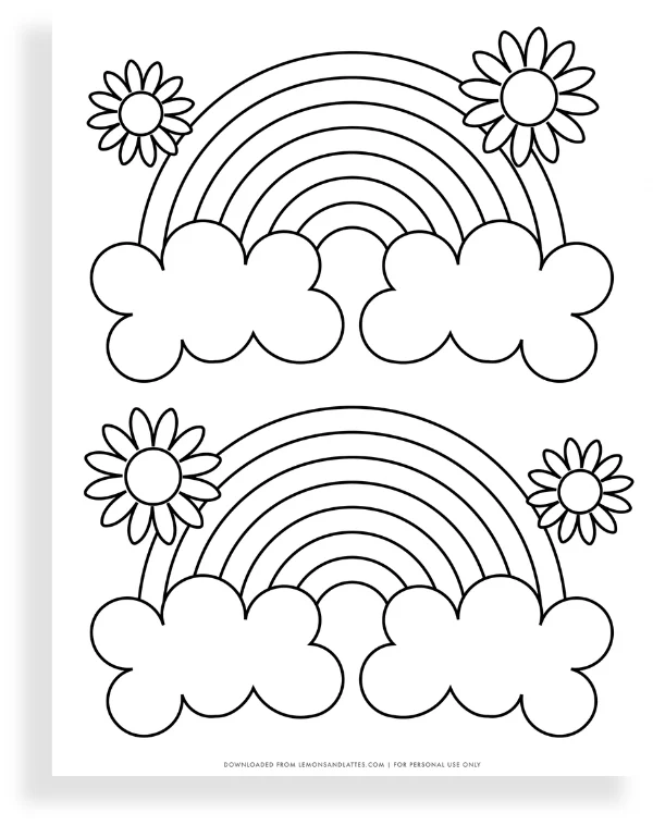 Colorable Rainbows: 100 Free Printable Rainbow Coloring Pages