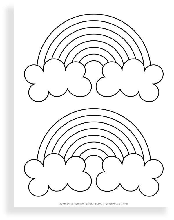 Colorable Rainbows: 100 Free Printable Rainbow Coloring Pages